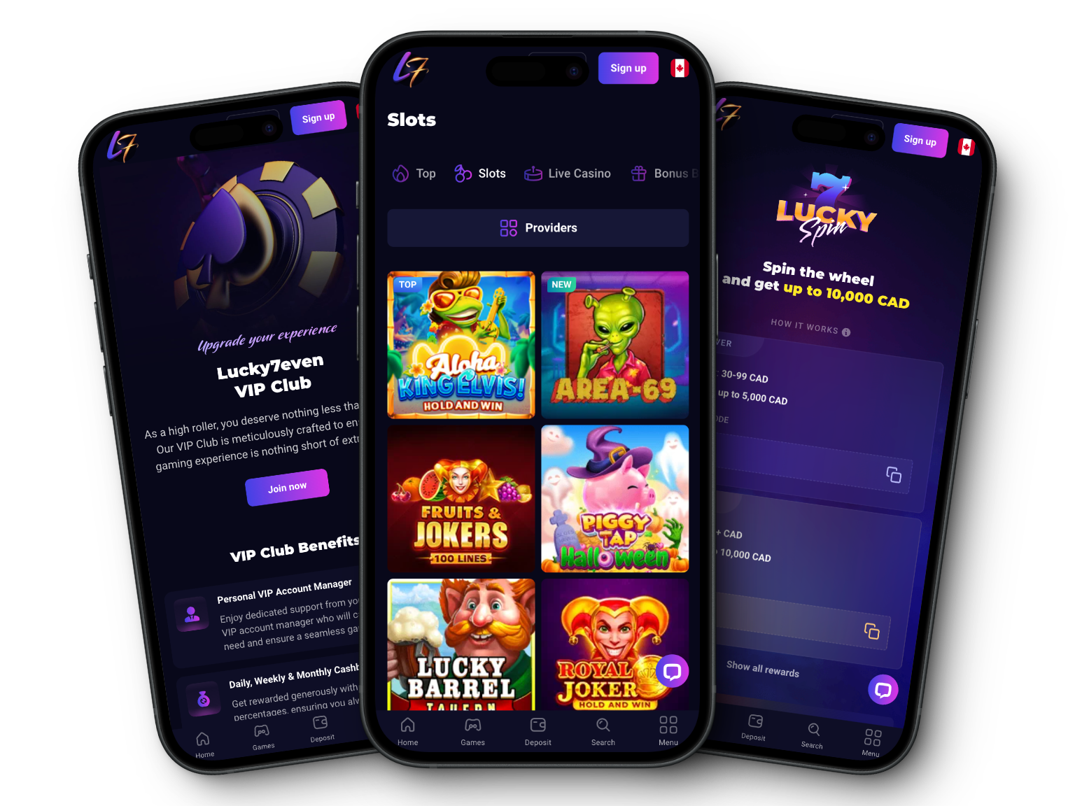 Lucky Seven App for iOS and Android Online Players from Canada